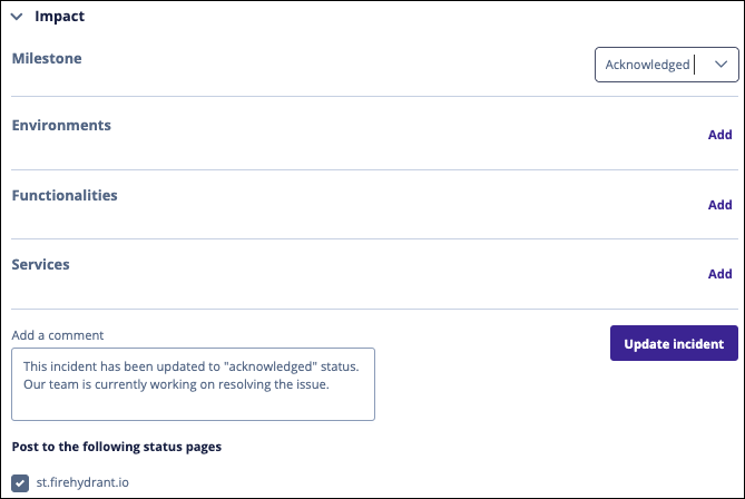 FireHydrant Status Pages Overview – FireHydrant
