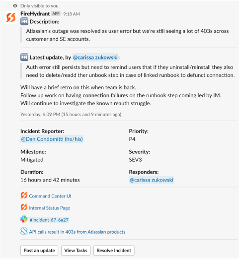 Using Slack commands with FireHydrant – FireHydrant